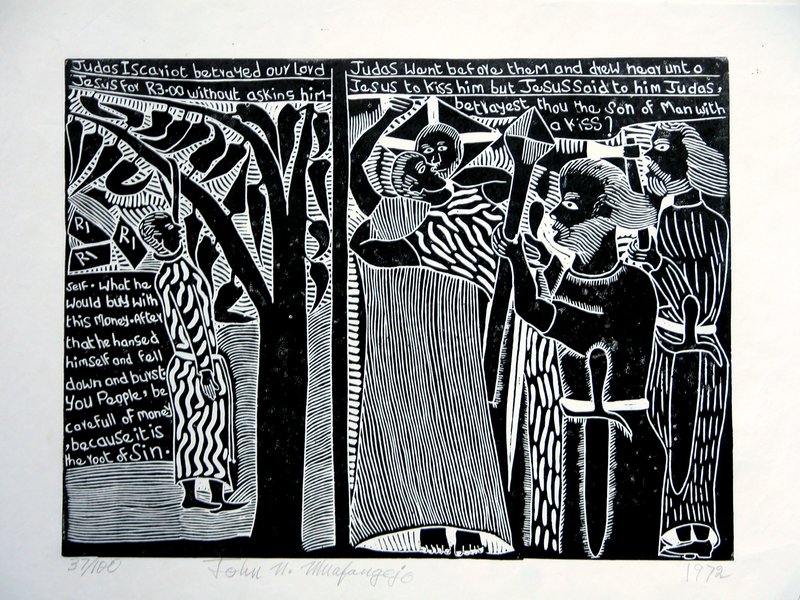 John Muafangejo - Judas Iscariot betrayed our Lord Jesus for R.3.00 ...